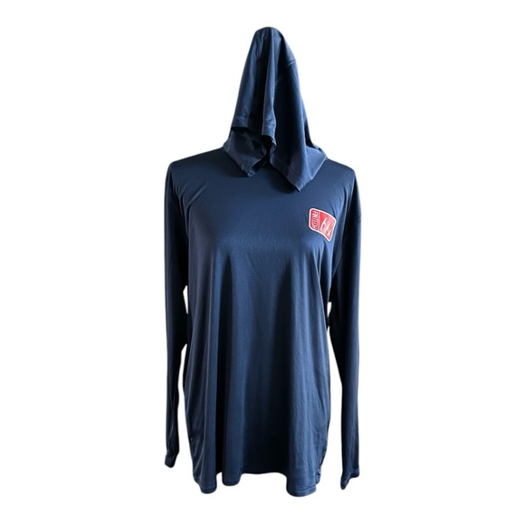 Fintech | Shirts | Navy Long Sleeve Hoodie With Red Logo Fintech Medium ...